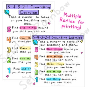 5-4-3-2-1 Grounding | Printable Art | Colorful Wall Art | Classroom ...