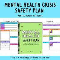 Printable Crisis Safety Plan Worksheet: Mental Health Therapy Aid (PDF ...