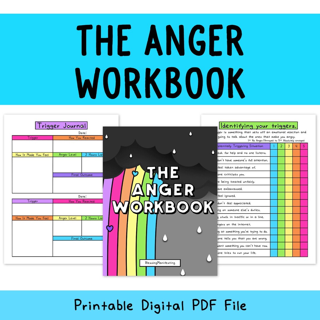 The Anger Workbook Mental Health Worksheets Self-help - Etsy