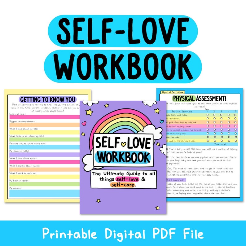 Self-love Workbook Self-care Self-help Personal Growth - Etsy