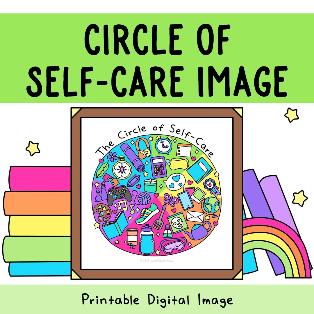 Círculo de autocuidado / Arte imprimible / Arte de pared - Etsy España
