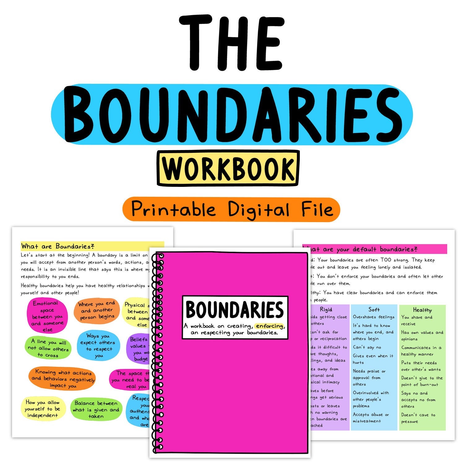 The Boundaries Workbook Personal Growth Printable | Etsy