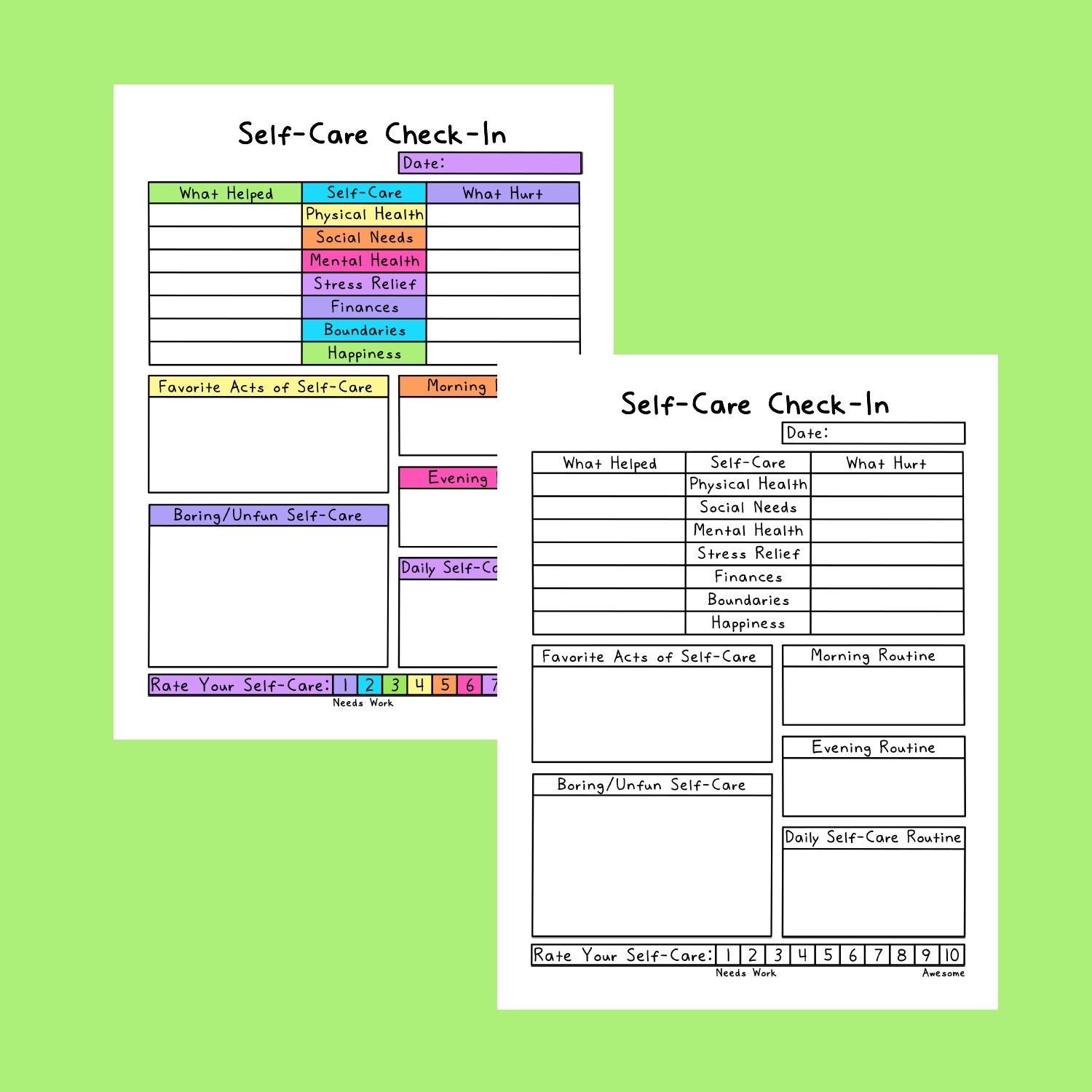 Weekly Self-care Check-in | Love Yourself | Practice Self-care | Self ...