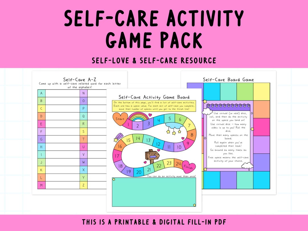 Self-care Game Activity Pack | Word Search | Printable | Self-help - Etsy