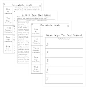Overwhelm Scale: Anxiety & Stress Relief Worksheets (digital Download ...