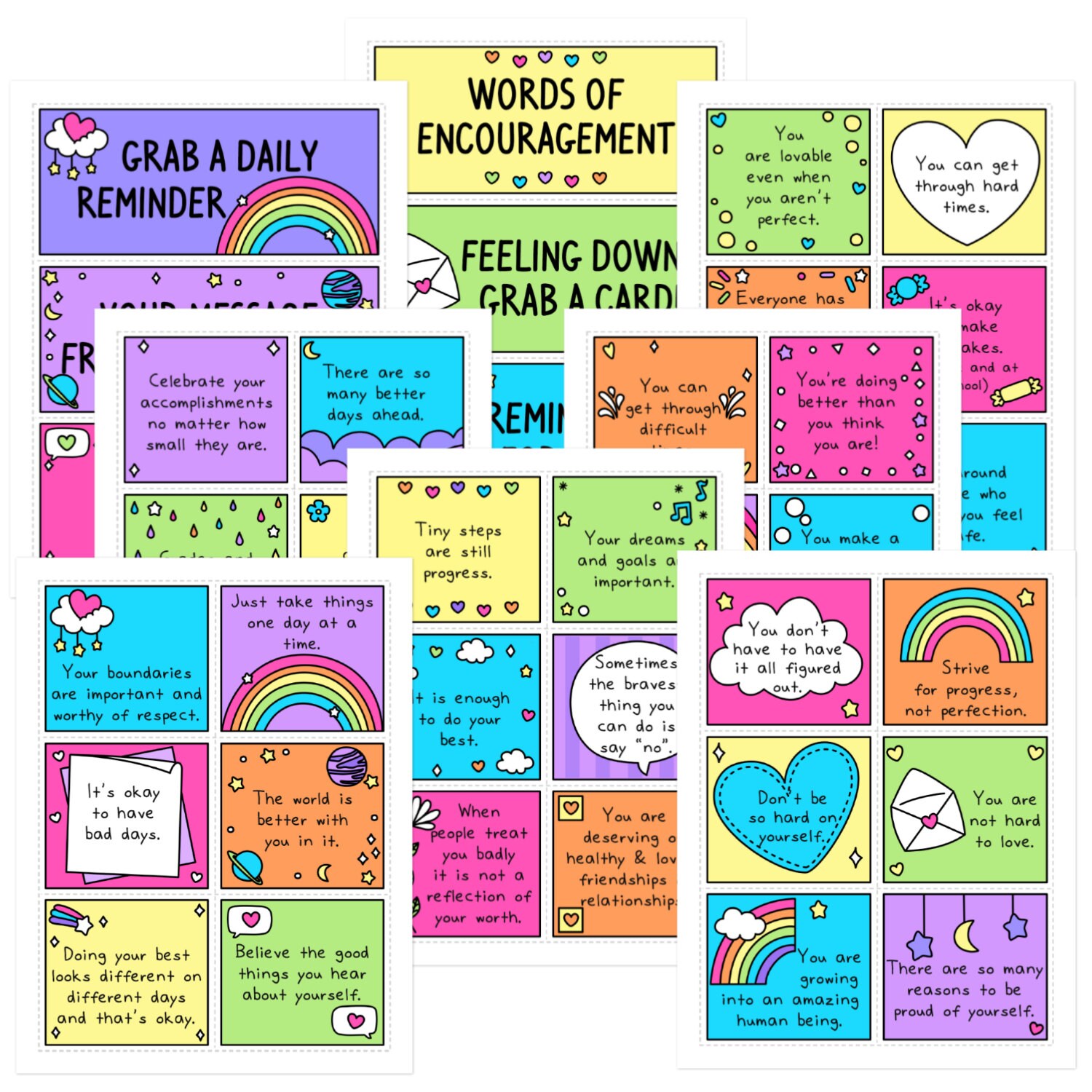 Teen Affirmation Cards: Positive Messages, Printable Encouragement ...