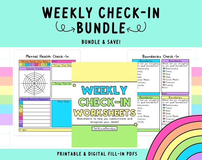 Weekly Check-in Worksheet / Therapy Worksheets / Feelings Journal ...