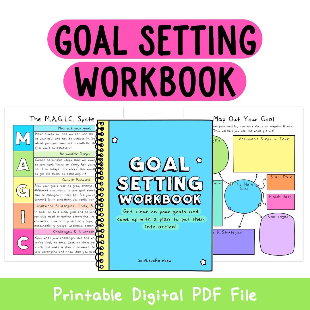 Goal Setting Workbook Anxiety ADHD Organization - Etsy