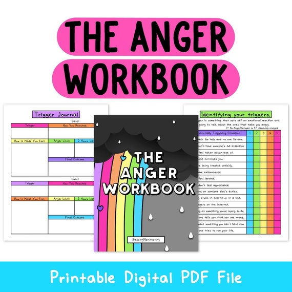 The Anger Workbook Mental Health Worksheets Self-help - Etsy