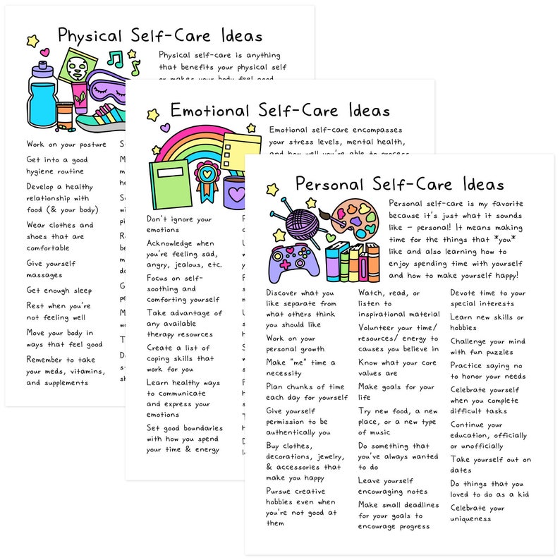Self-care Checklists | Selfcare Journal | Tracker | Wellness ...