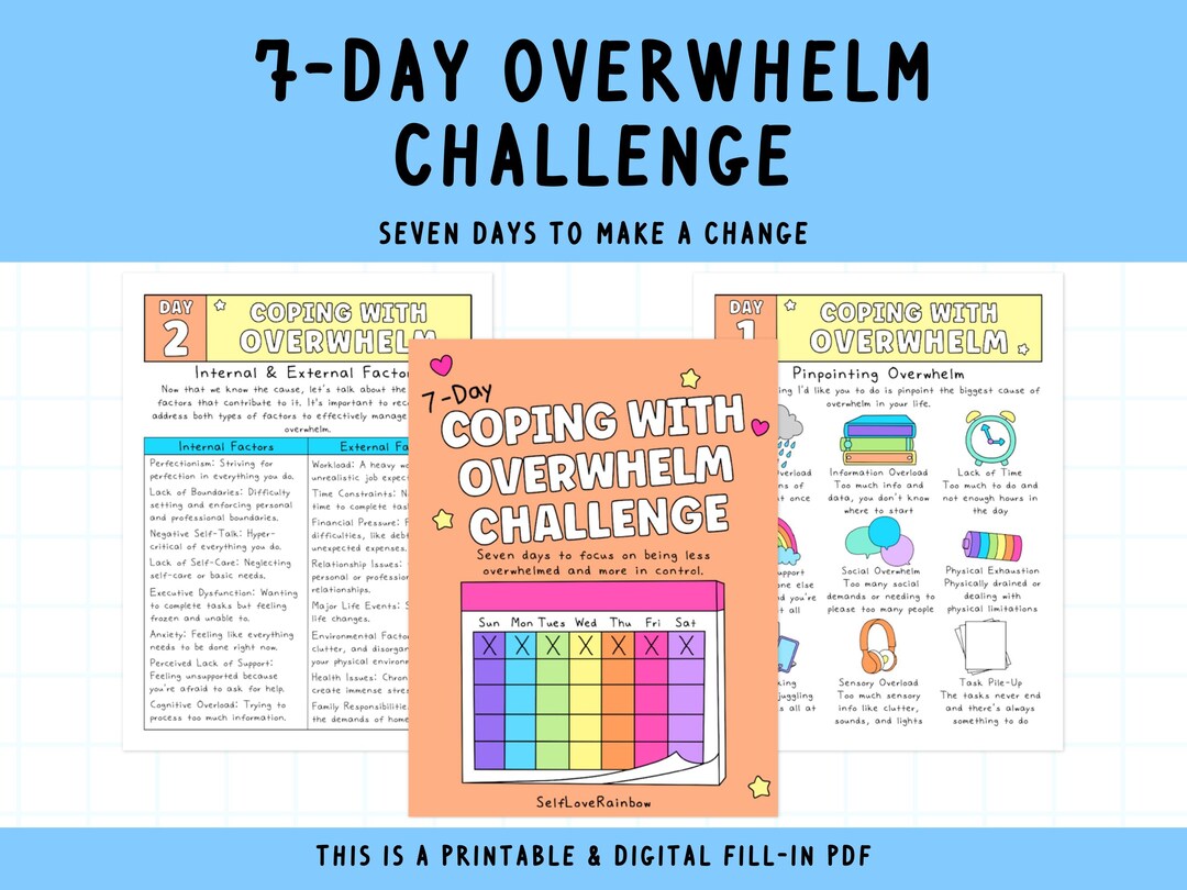 7-day Overwhelm Challenge: Self-care & Stress Management (PDF) - Etsy