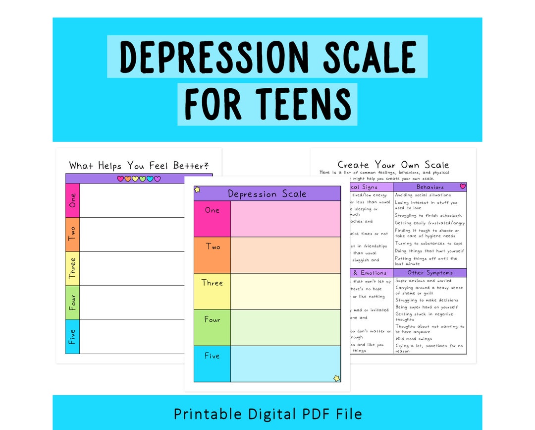 Depression Scale for Teens Teen Mental Health School Journaling for ...