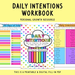 Daily Intentions Workbook | Manifestation | Goal Setting Workbook ...
