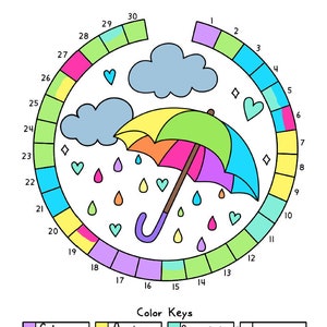 Rainy Rainbow Mood Tracker | Handdrawn | Self-love Rainbow | Mood Log ...