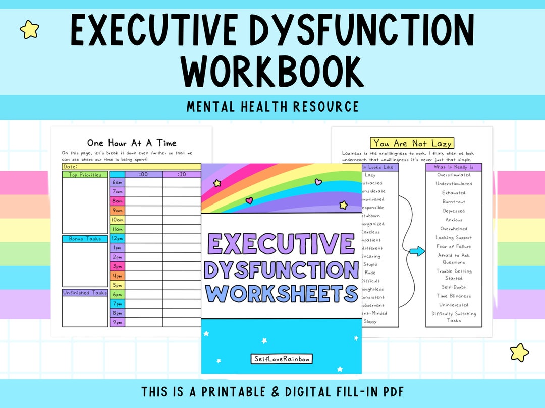 Executive Dysfunction Workbook for Anxiety, ADHD, Organization, and ...