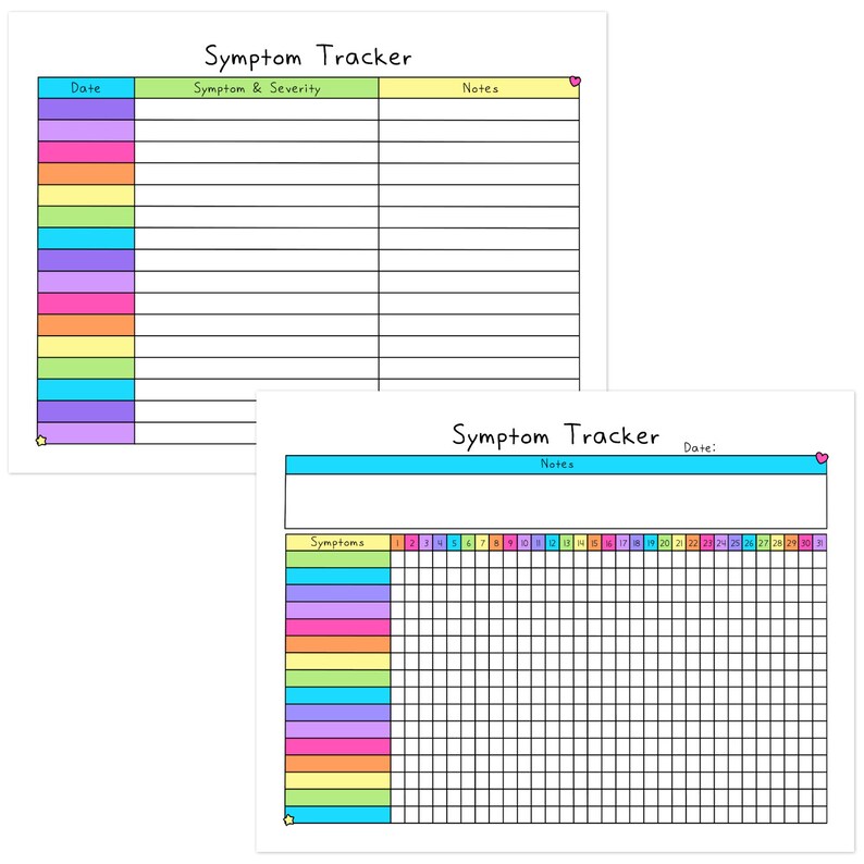 Chronic Illness Symptom Tracker: Pain & Wellness Journal (digital ...
