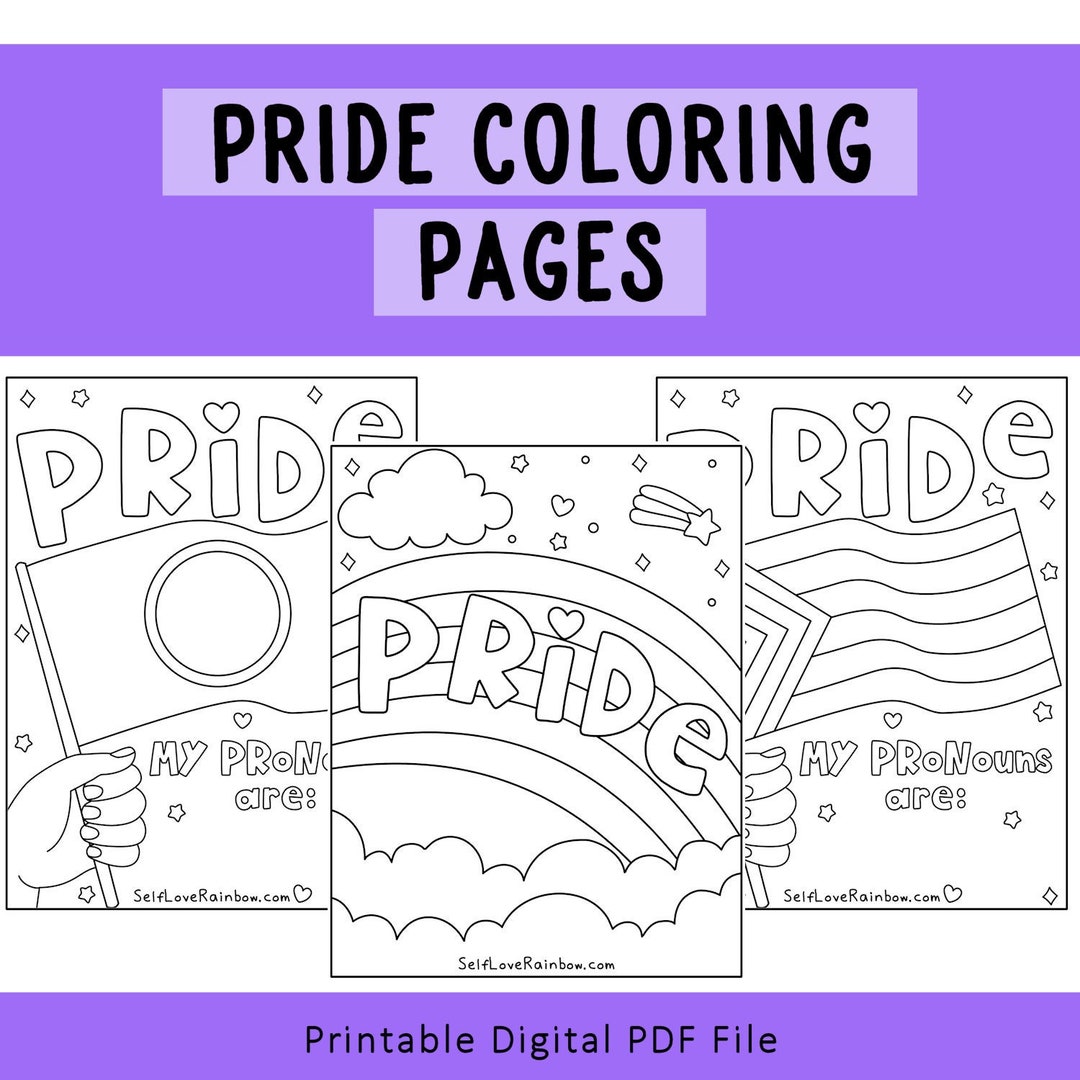 Pride Coloring Pages Pride Month LGBTQIA Art Printable Hand Drawn Pride ...