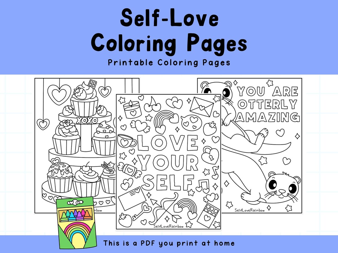 Self-love Coloring Pages: Hand-drawn Printable Designs (PDF) - Etsy