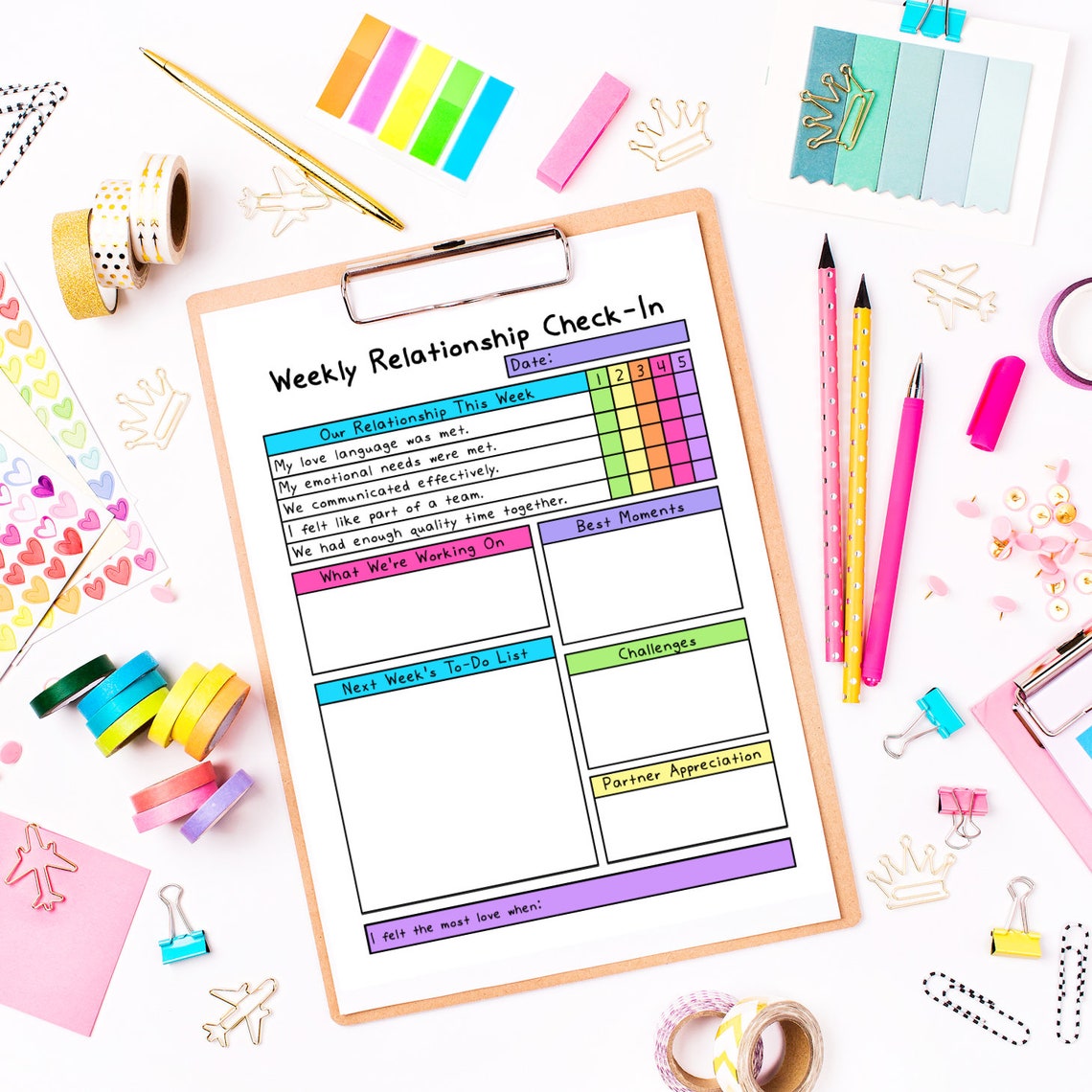 Weekly Relationship Check-in Love Languages Couples - Etsy