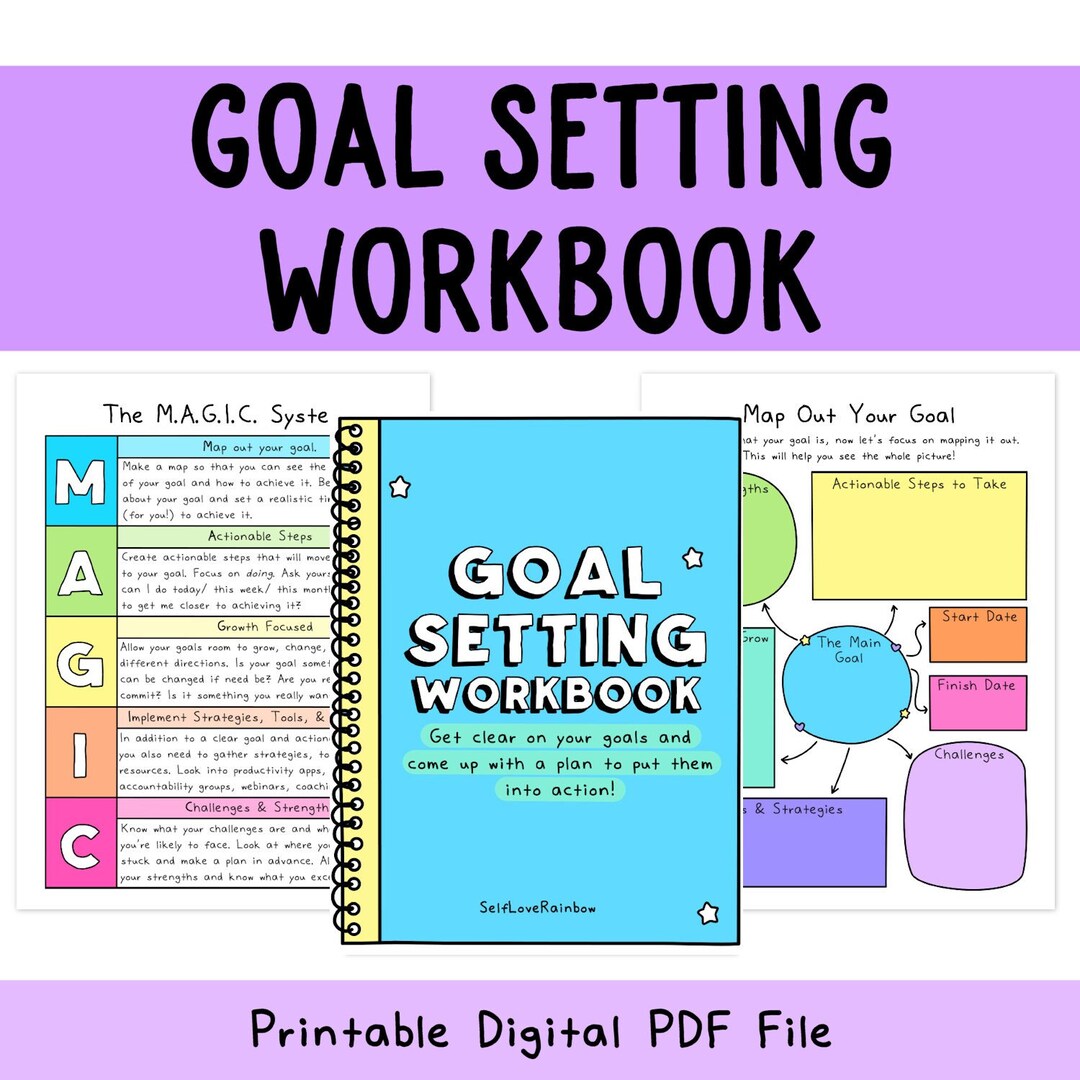 Goal Setting Workbook Anxiety ADHD Organization - Etsy