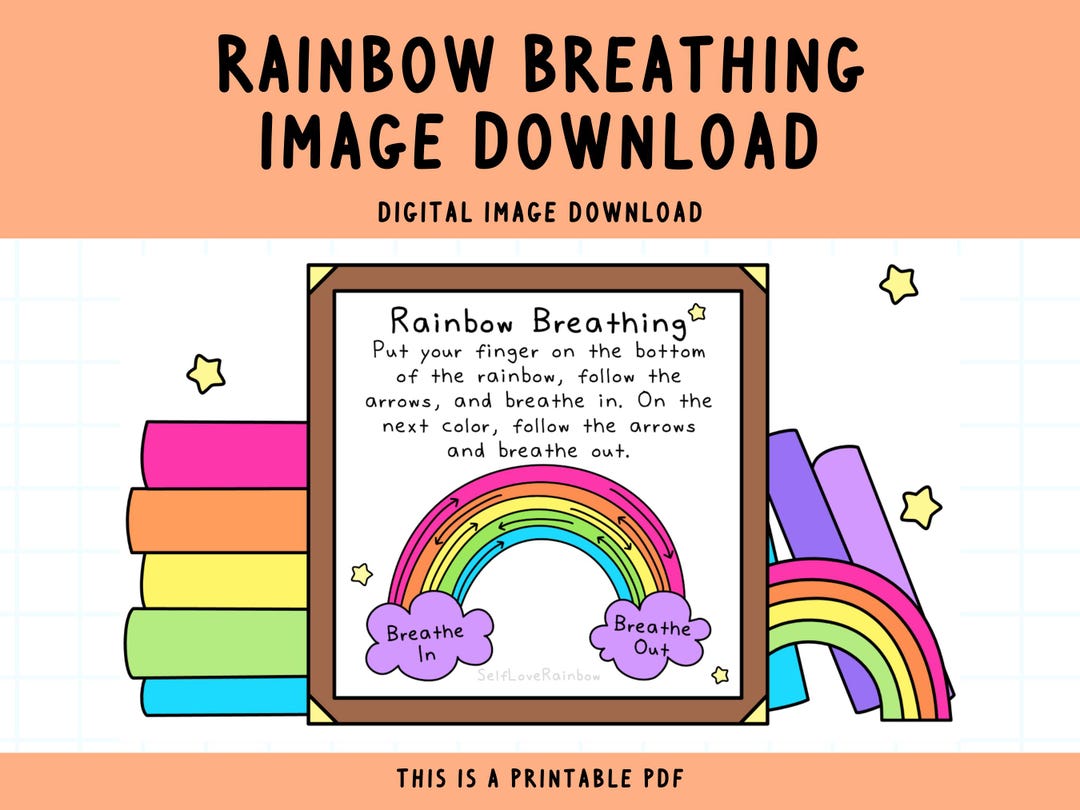 Rainbow Breathing Art: Calming Classroom Poster (digital Download) - Etsy