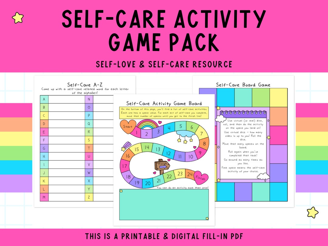 Self-care Game Activity Pack Word Search Printable Self-help - Etsy