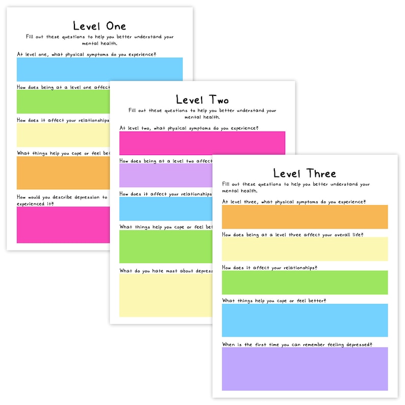 Depression Scale Depression Tools Worksheets Self-help - Etsy