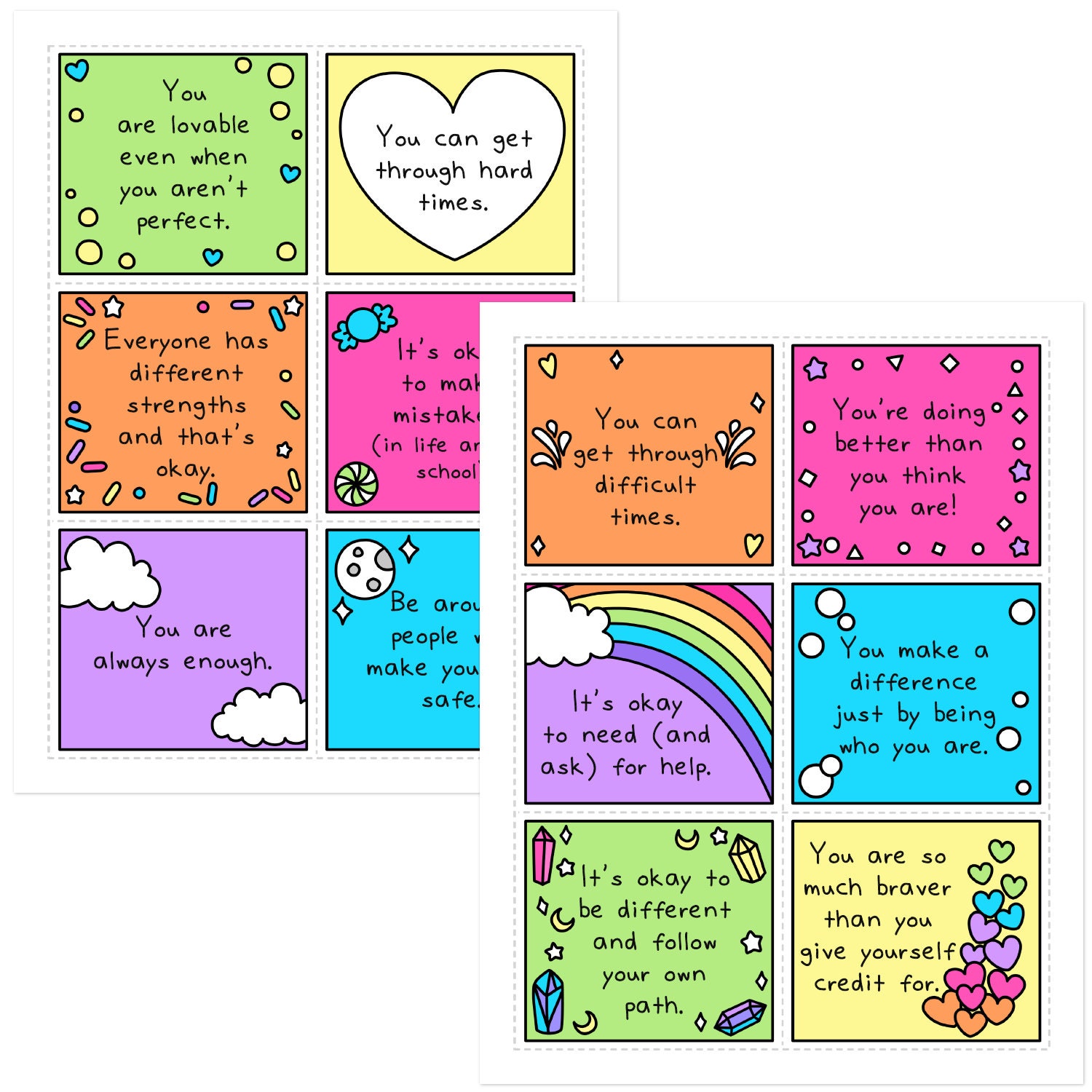 Teen Affirmation Cards: Positive Messages, Printable Encouragement ...