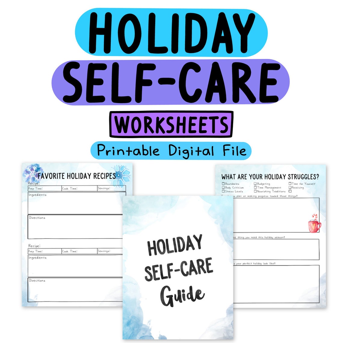 Holiday Self-Care Guide Holiday Planner Christmas Planner | Etsy