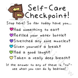 Self-care Checkpoint| Printable Art | Colorful Wall Art | Classroom ...