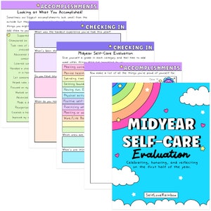 Midyear Self-care Evaluation Workbook: Reflection & Check-in (digital ...
