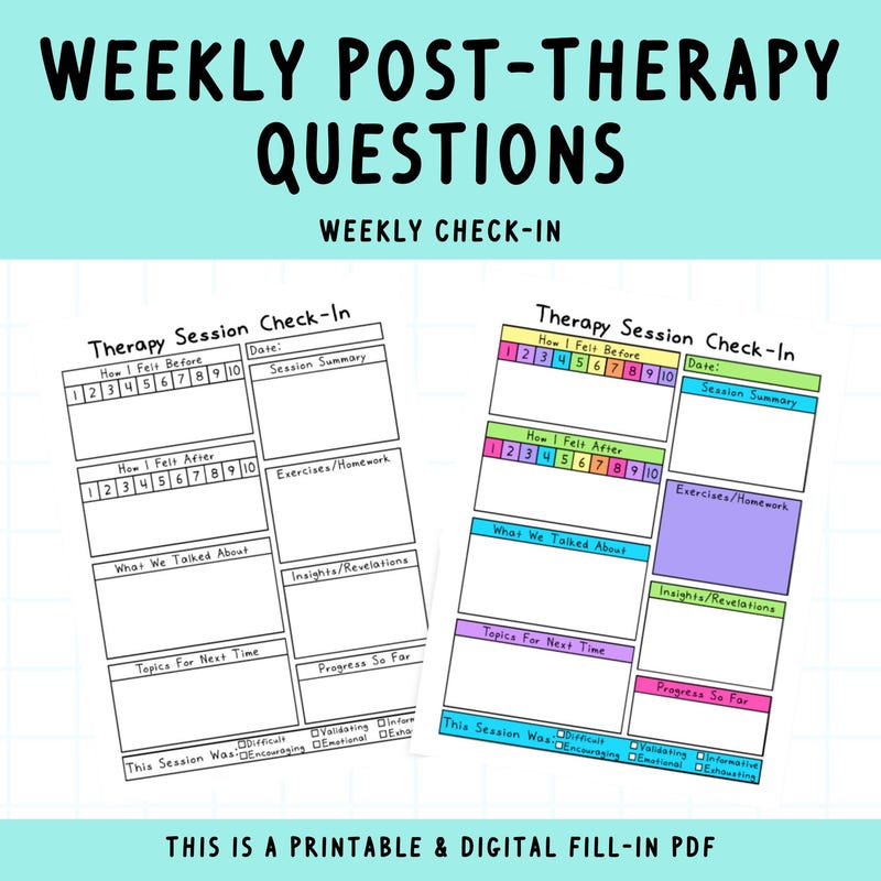 Therapy Check in Sheet - Etsy