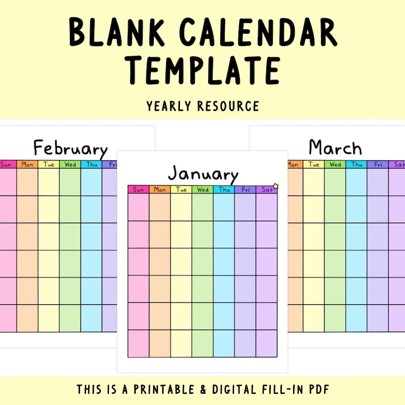 Colorful Calendar - Etsy