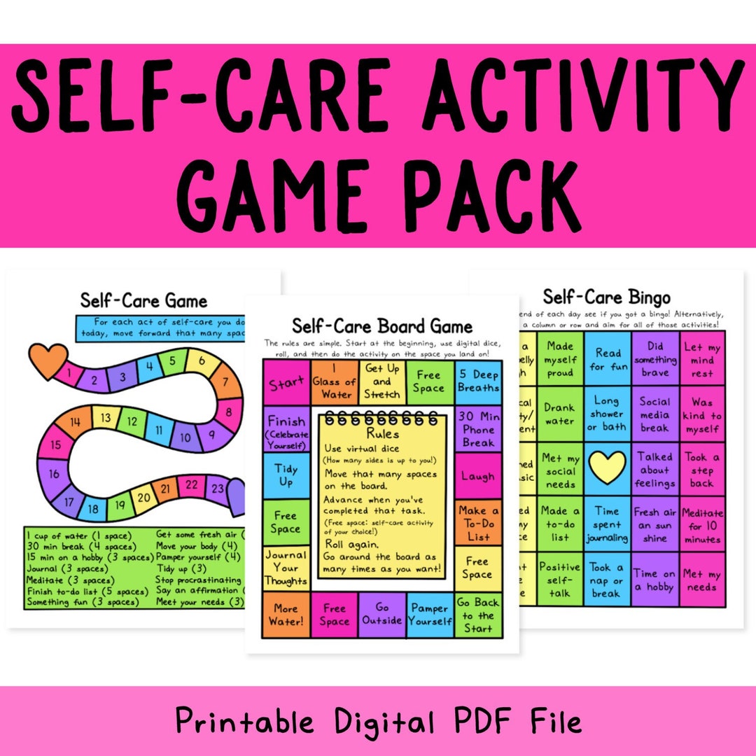Self-care Game Pack Word Search Printable Self-help - Etsy New Zealand