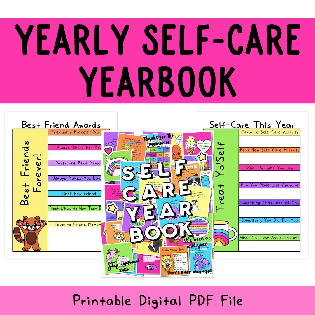 The Self-care Yearbook Reflection Journaling Fun Prompts - Etsy