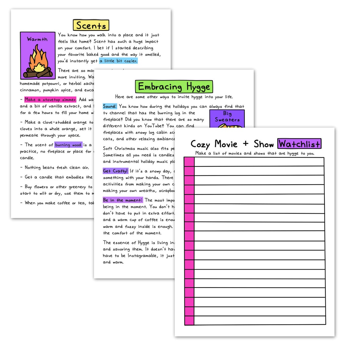 Itty Bitty Hygge Workbook | Self-care | Coziness | Self-soothing - Etsy