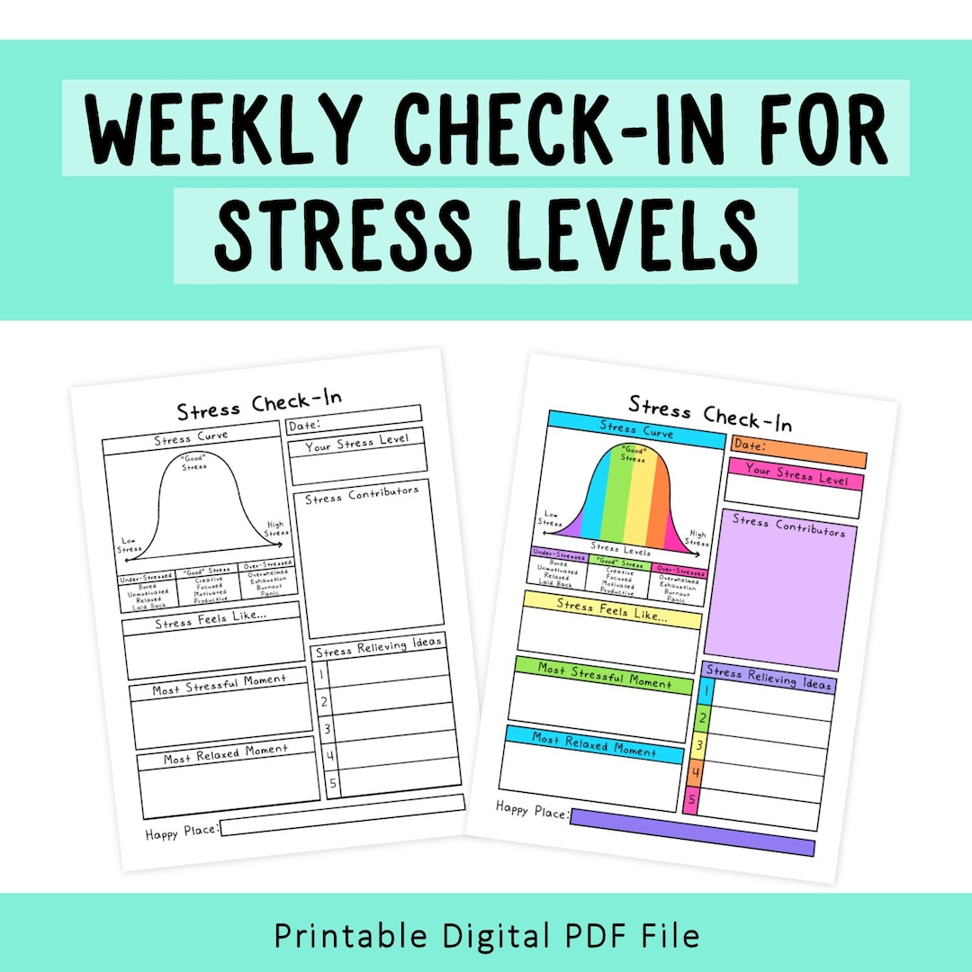 Weekly Stress Level Check-in Stress Management Self-care Relaxation - Etsy