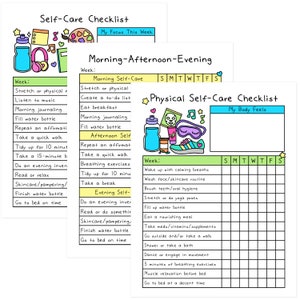 Self-care Checklists | Selfcare Journal | Tracker | Wellness ...