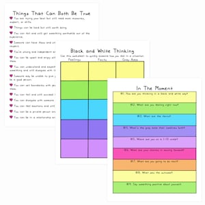 Black And White Thinking Worksheet - Adriansonfifth