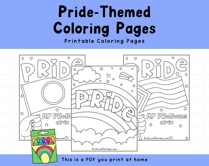Pride Coloring Page Printable Gay Lgbt Lgbtq Lesbian LGBTQIA+ - Etsy