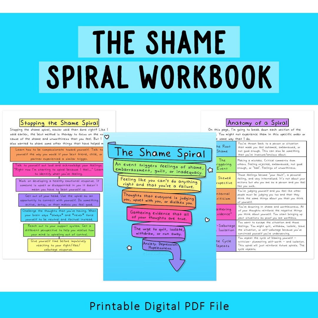 Shame Spirals Spiraling Guilt Self-worth - Etsy