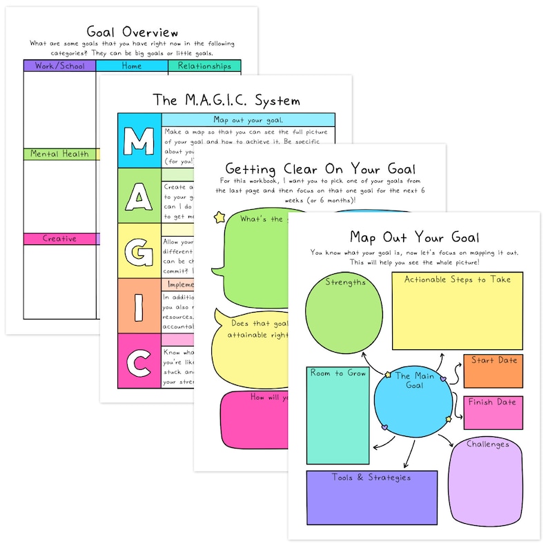 Goal Setting Workbook Anxiety ADHD Organization - Etsy