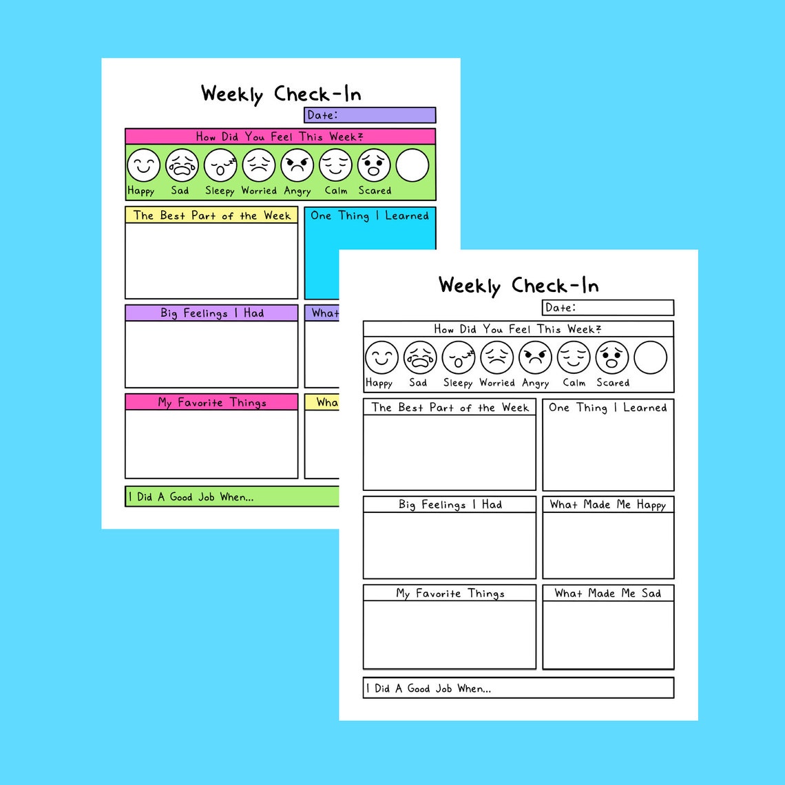 Kids Weekly Check-in Worksheet: Student Mental Health (digital Download ...