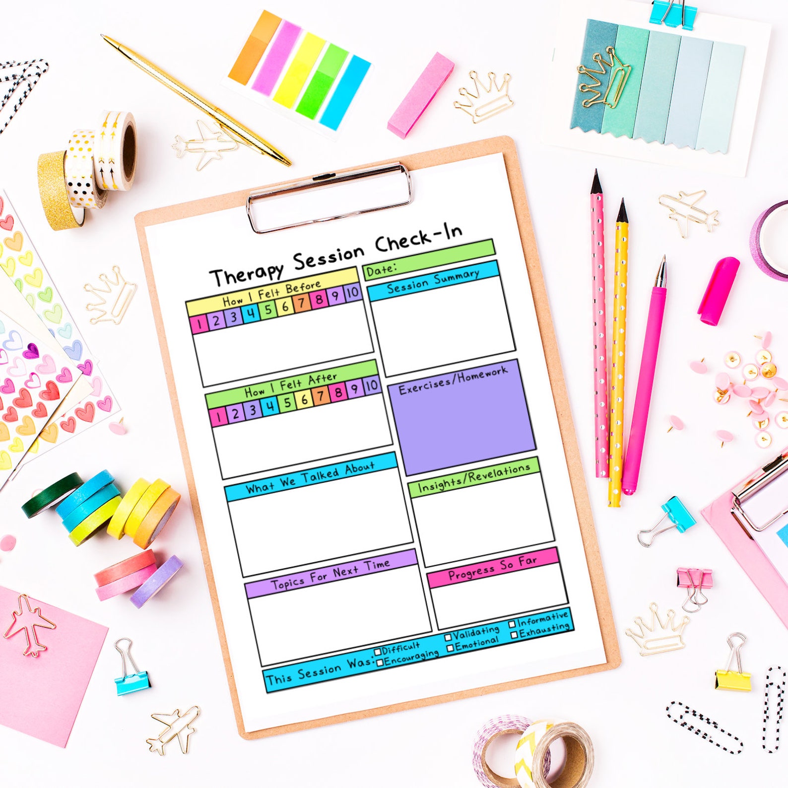 Therapy Session Check-in Worksheet: Post Therapy Questions (printable ...