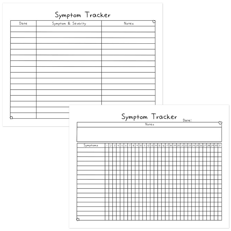 Chronic Illness Symptom Tracker: Pain & Wellness Journal (digital ...