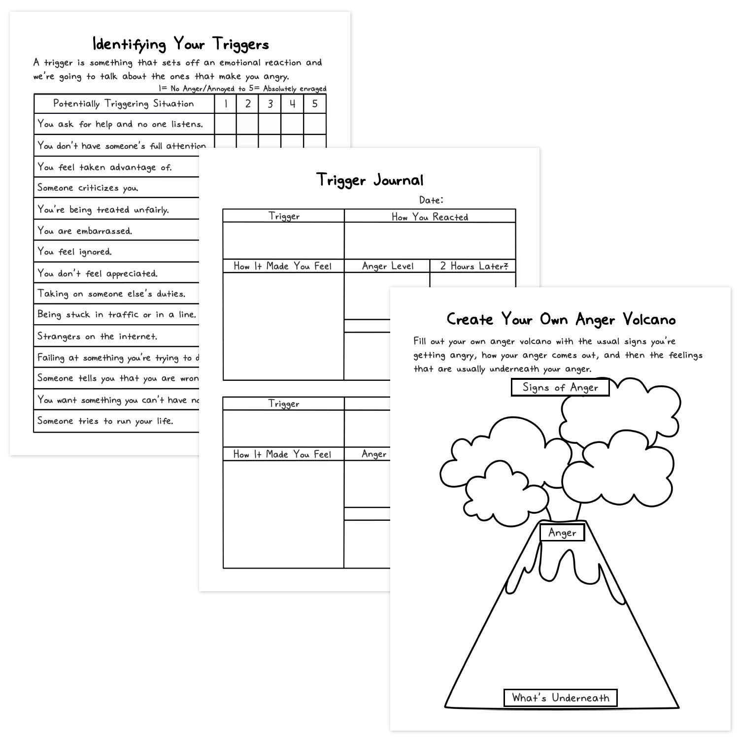 The Anger Workbook Mental Health Worksheets Self-help - Etsy