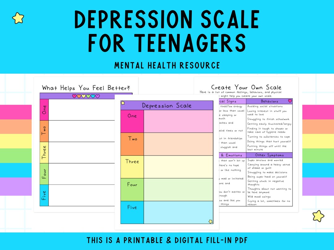 Depression Scale for Teens Teen Mental Health School Journaling for ...