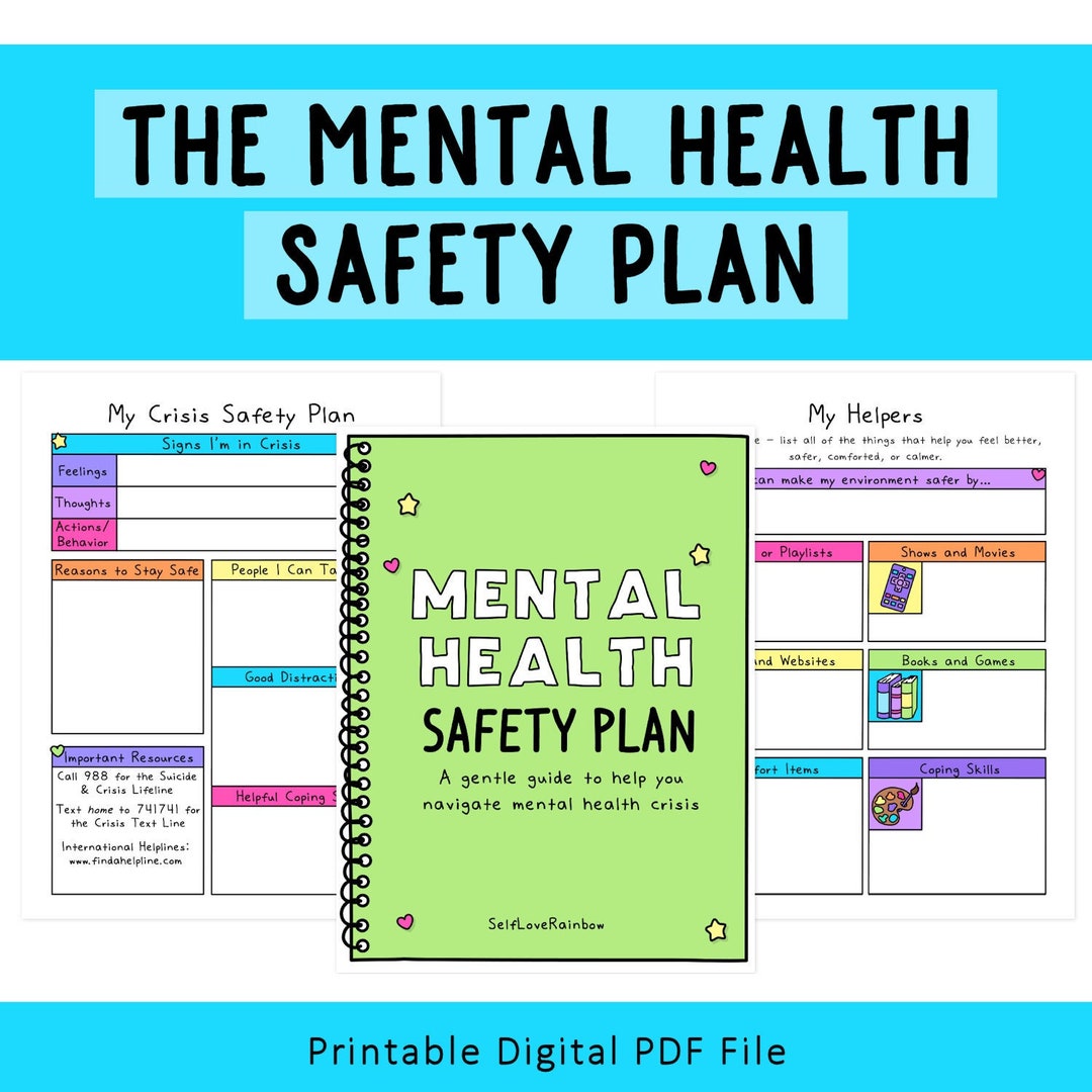 Mental Health Crisis Safety Plan Depression Anxiety - Etsy