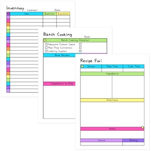 Meal Planner & Prep Worksheets | Meal Plan | Food Log | Menu Planning ...