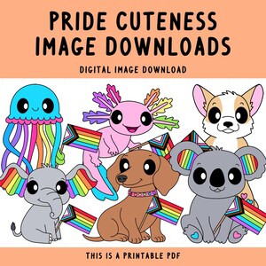 Pride Month Animals LGBT PNG Bundle Queer Image Pack Rainbow Animals ...